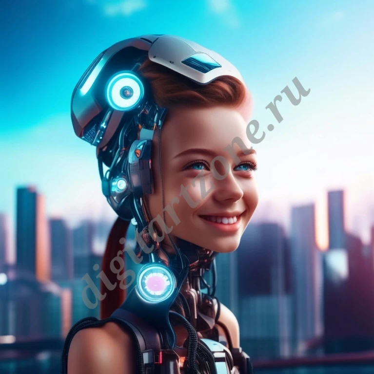 Купить и скачать Ai изображения Девушка киборг цена 100 ₽ из