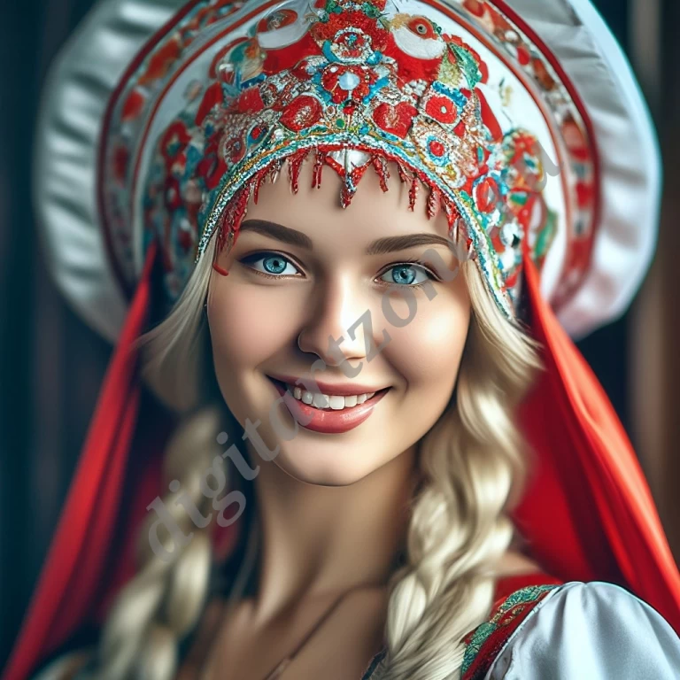 Купить и скачать Ai изображения Русские девушки в кокошниках цена от